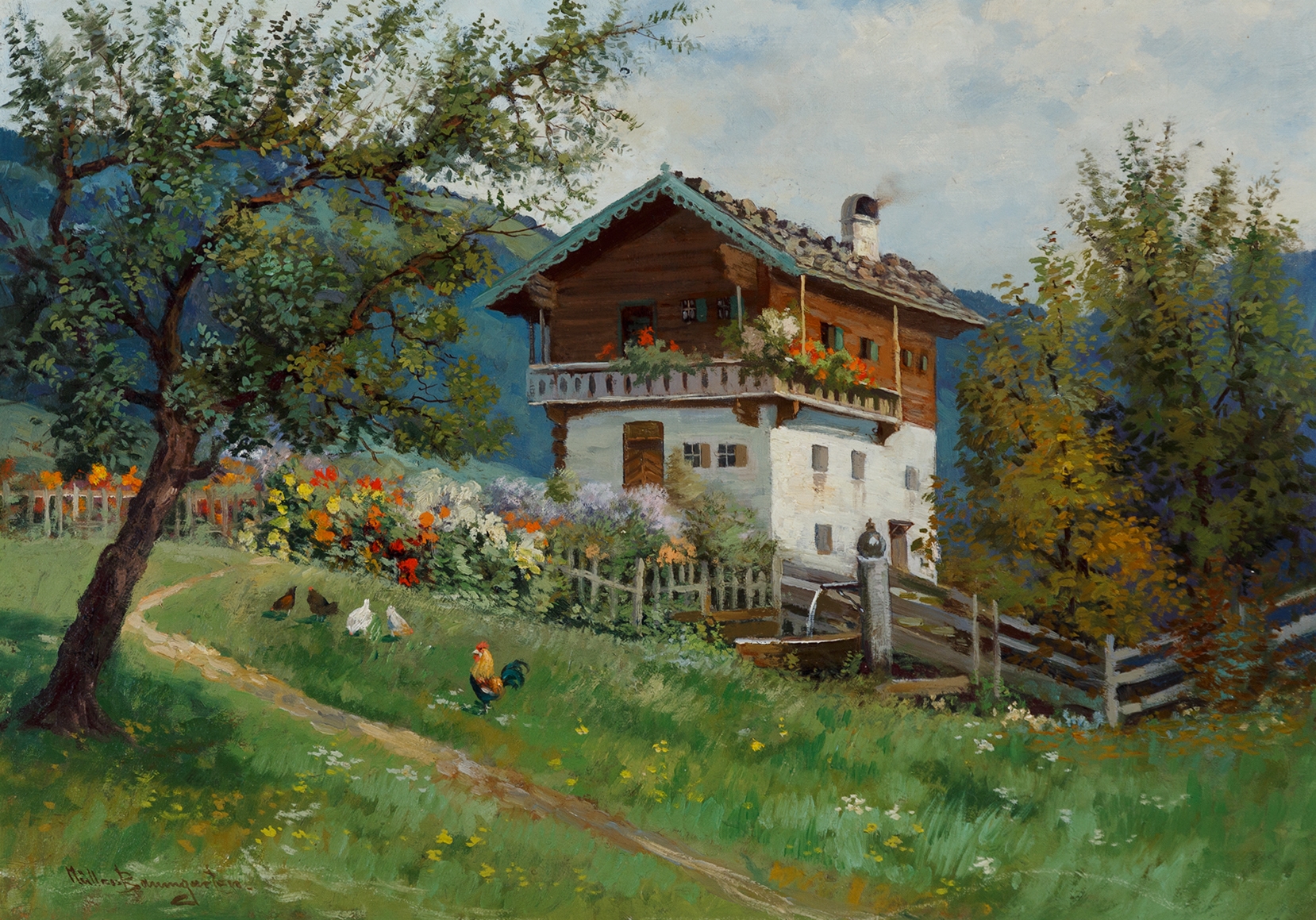 Carl Müller | Bauernhof im Frühling. | MutualArt