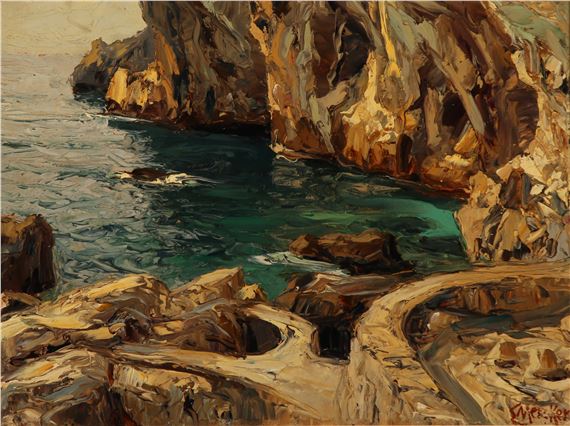 Erich Mercker | Küstenlandschaft am Mittelmeer. | MutualArt