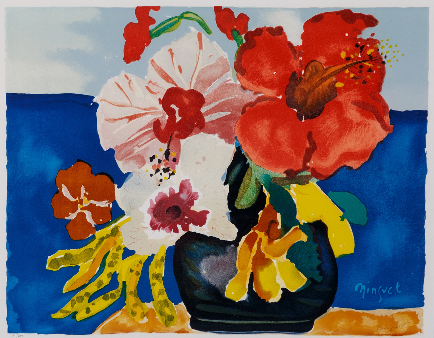 Alexandre Minguet | Große bunte Blüten in Vase | MutualArt