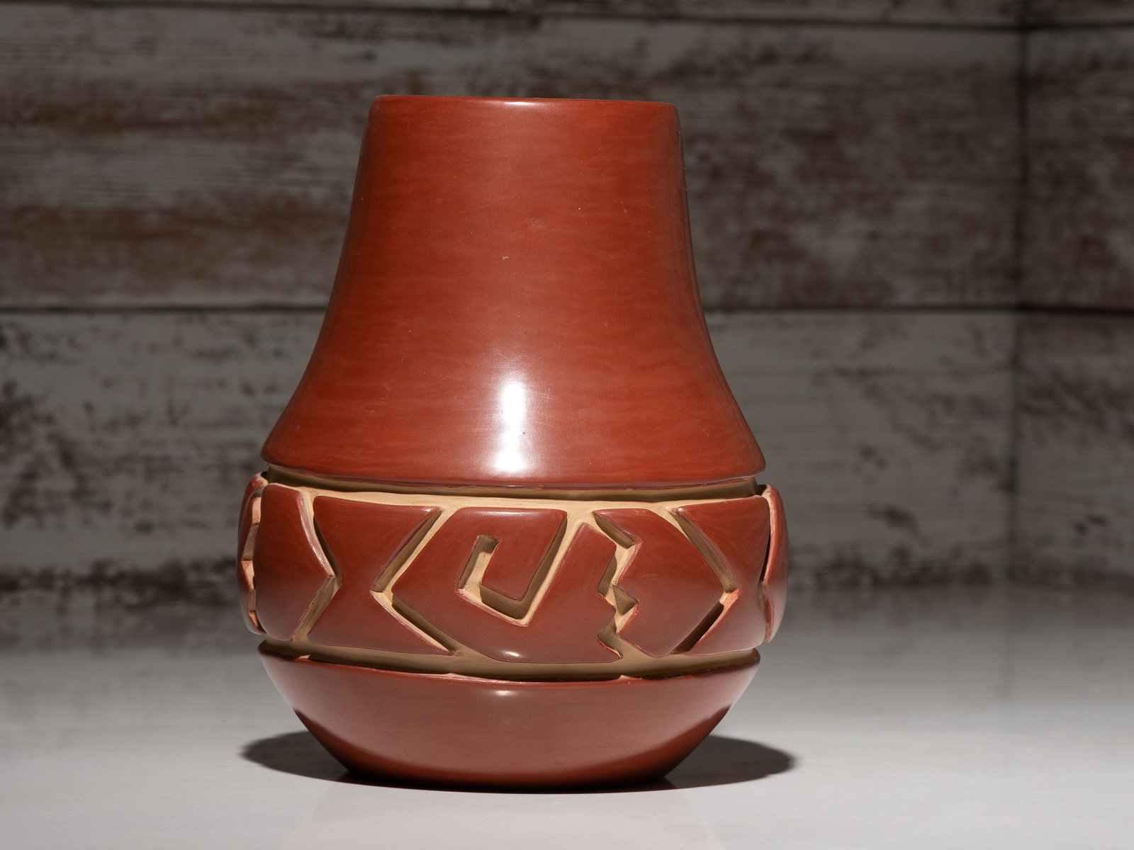 Margaret Tafoya | Redware Pottery Vase | MutualArt
