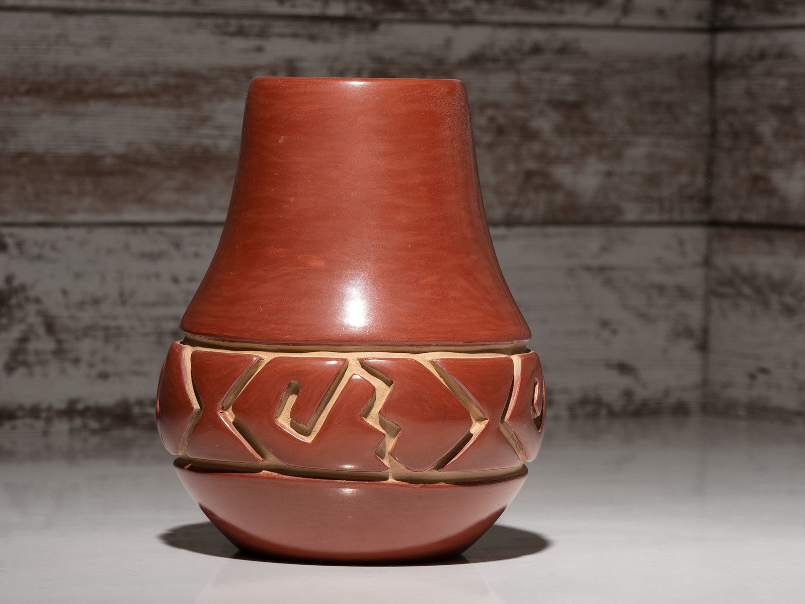 Margaret Tafoya | Redware Pottery Vase | MutualArt