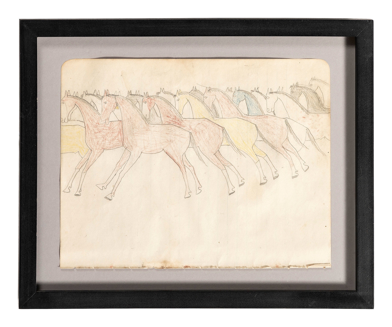 Catherine Black Horse | Ledger Drawing | MutualArt