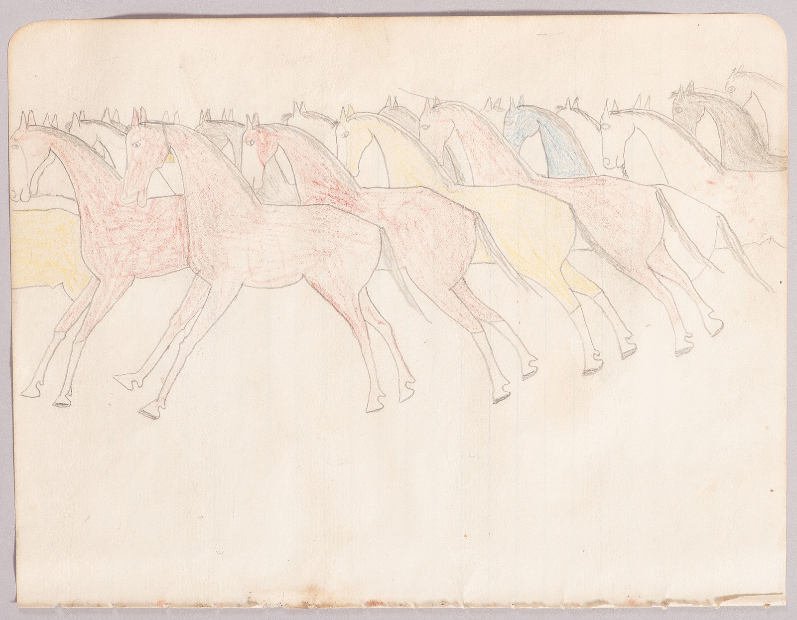 Catherine Black Horse | Ledger Drawing | MutualArt