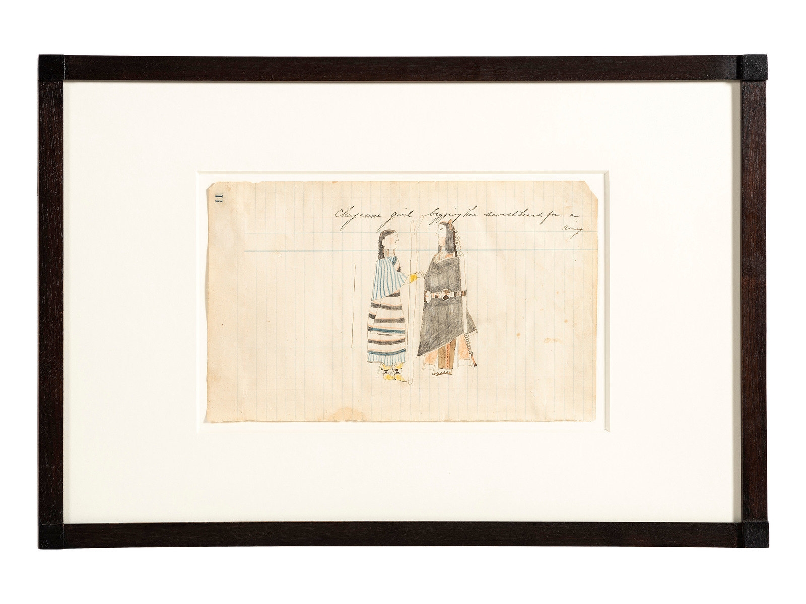 Native American School, 19th Century | Cheyenne Ledger Drawing | MutualArt