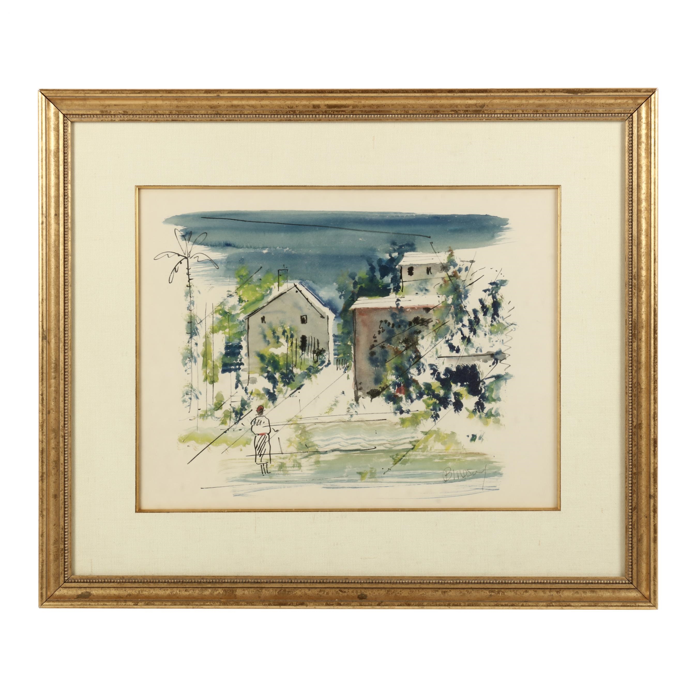 Alfred Birdsey | Street Scene with Figure | MutualArt