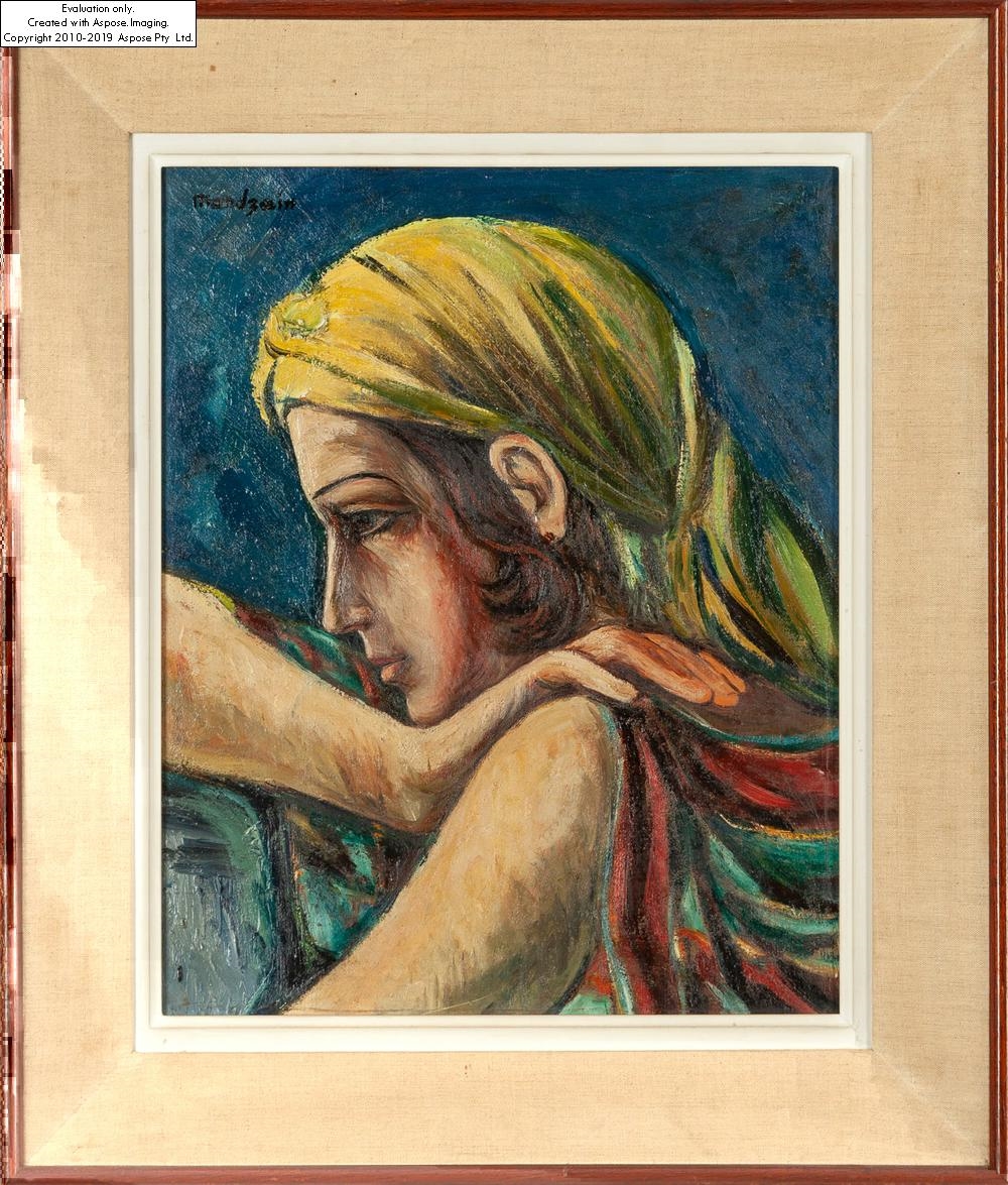 Simon Mondzain | Portret kobiety w żółtym zawoju | MutualArt