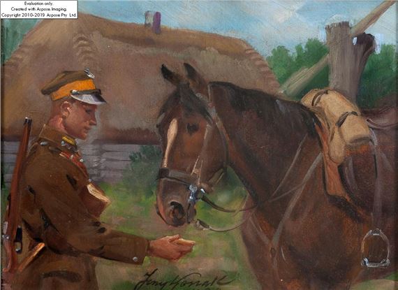 Jerzy Kossak | Wspólny posiłek (1938) | MutualArt