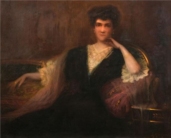 Albertus Matignon | Elegant woman in an armchair | MutualArt
