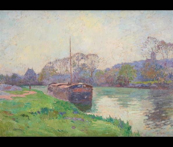 Albert Pinot | Péniche sur le canal. | MutualArt
