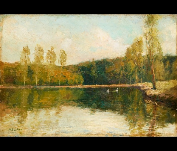 Alfred Theodore Joseph Bastien | Les cygnes au Rouge Cloître | MutualArt