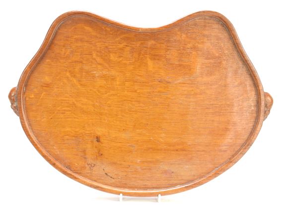 Robert Thompson | A Robert Mouseman Thompson oak kidney shaped tea tray ...