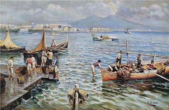 Attilio Pratella | Pescatori alla rotonda | MutualArt