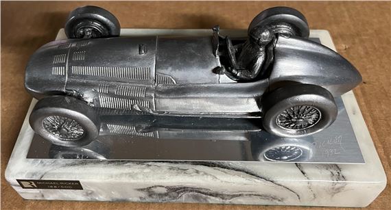 Michael Ricker | Desk sculpture of an open wheel early 1950’s Grand ...