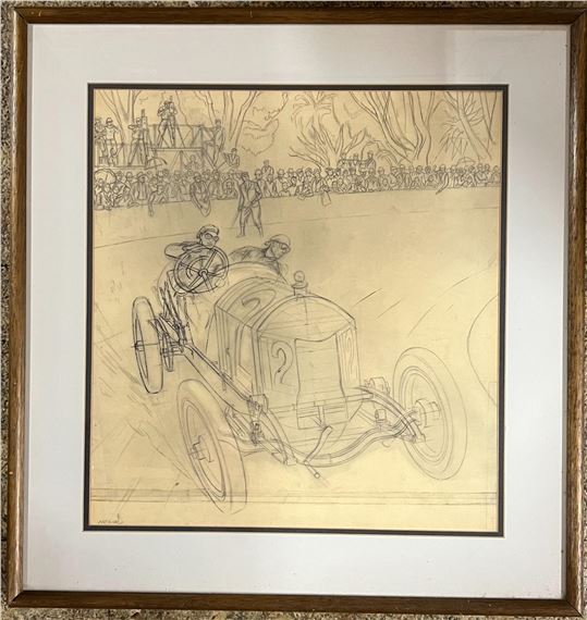 Peter Helck | Peter Helck signed large pencil sketch | MutualArt