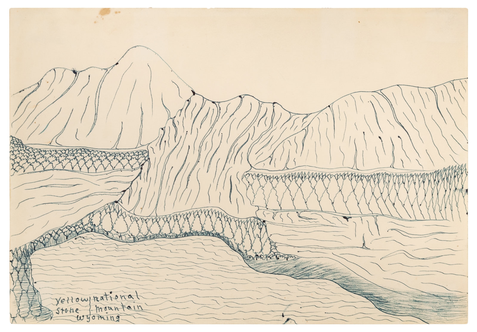 Joseph Yoakum | Yellow stone national mountain Wyoming (Circa 1968 ...