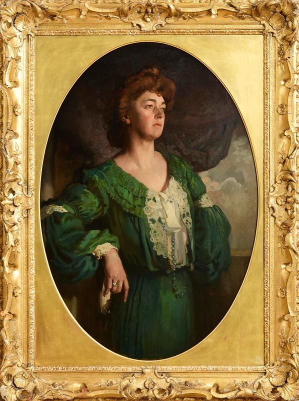 William Orpen | Portrait of Mary - Lady Gerard in a Green Dress (1904 ...
