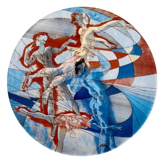 Hans Erni | Figure Skating Porcelain Plate (1994) | MutualArt