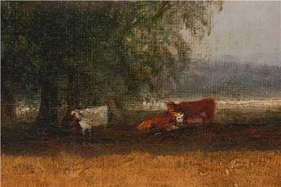 Joseph Paul Pettitt | Cattle grazing beneath a tree | MutualArt