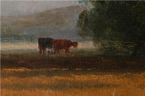Joseph Paul Pettitt | Cattle grazing beneath a tree | MutualArt