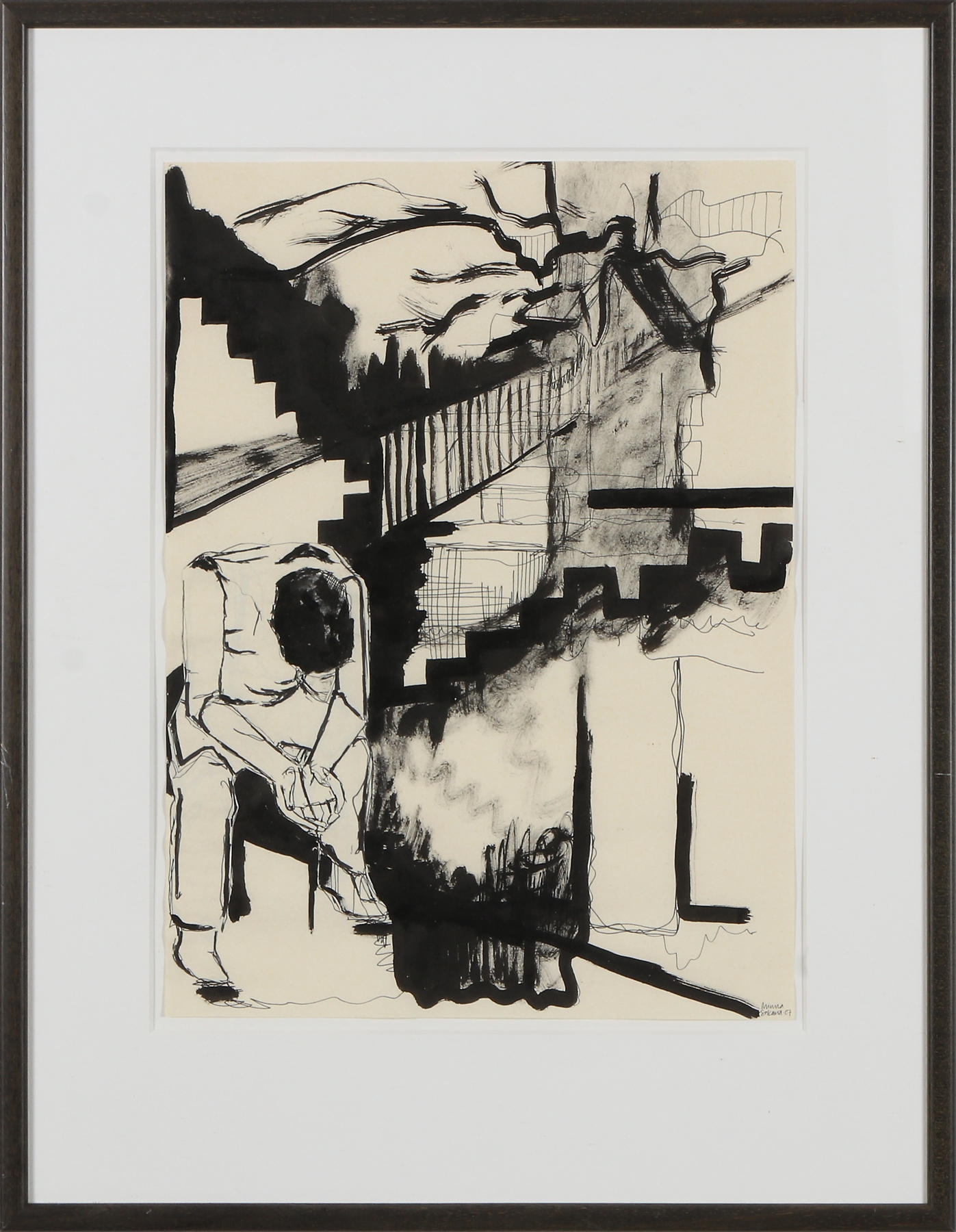 Minna Sakaria | Komposition med sittande figur | MutualArt