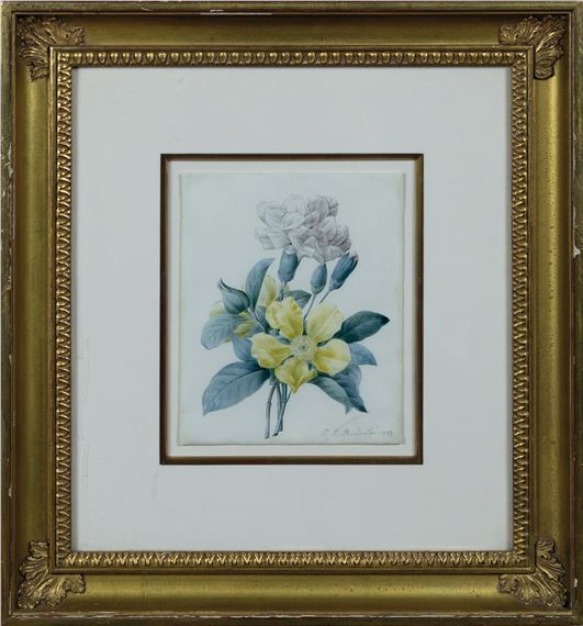 Pierre-Joseph Redouté | Bouquet of Yellow Rose and Carnation | MutualArt