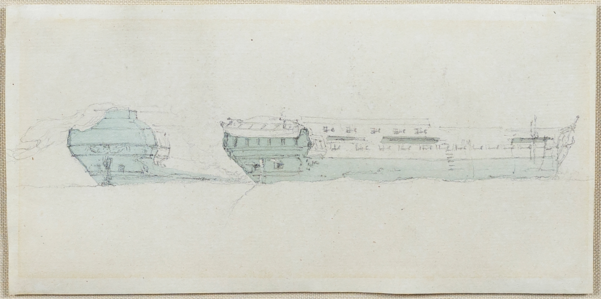 John Constable | preparatory drawing for the Battle of Trafalgar ...