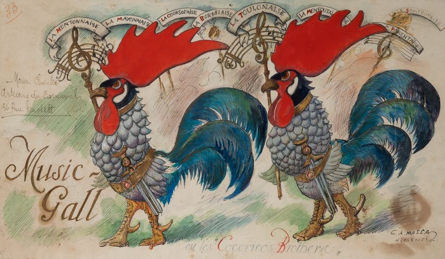 Gustave Adolphe Mossa | Les Cocoricos brother's au MUSIC GALL | MutualArt
