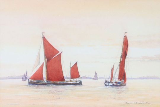 John Peacock | Red Sail Barges | MutualArt