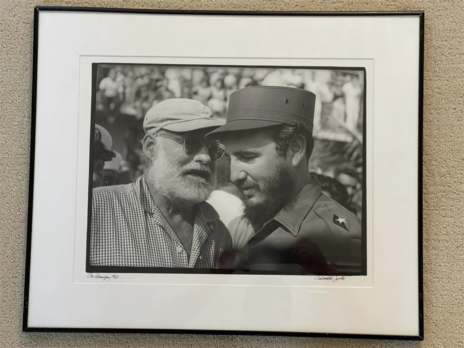 Osvaldo Salas | Ernest Hemingway and Fidel Castro (1960) | MutualArt