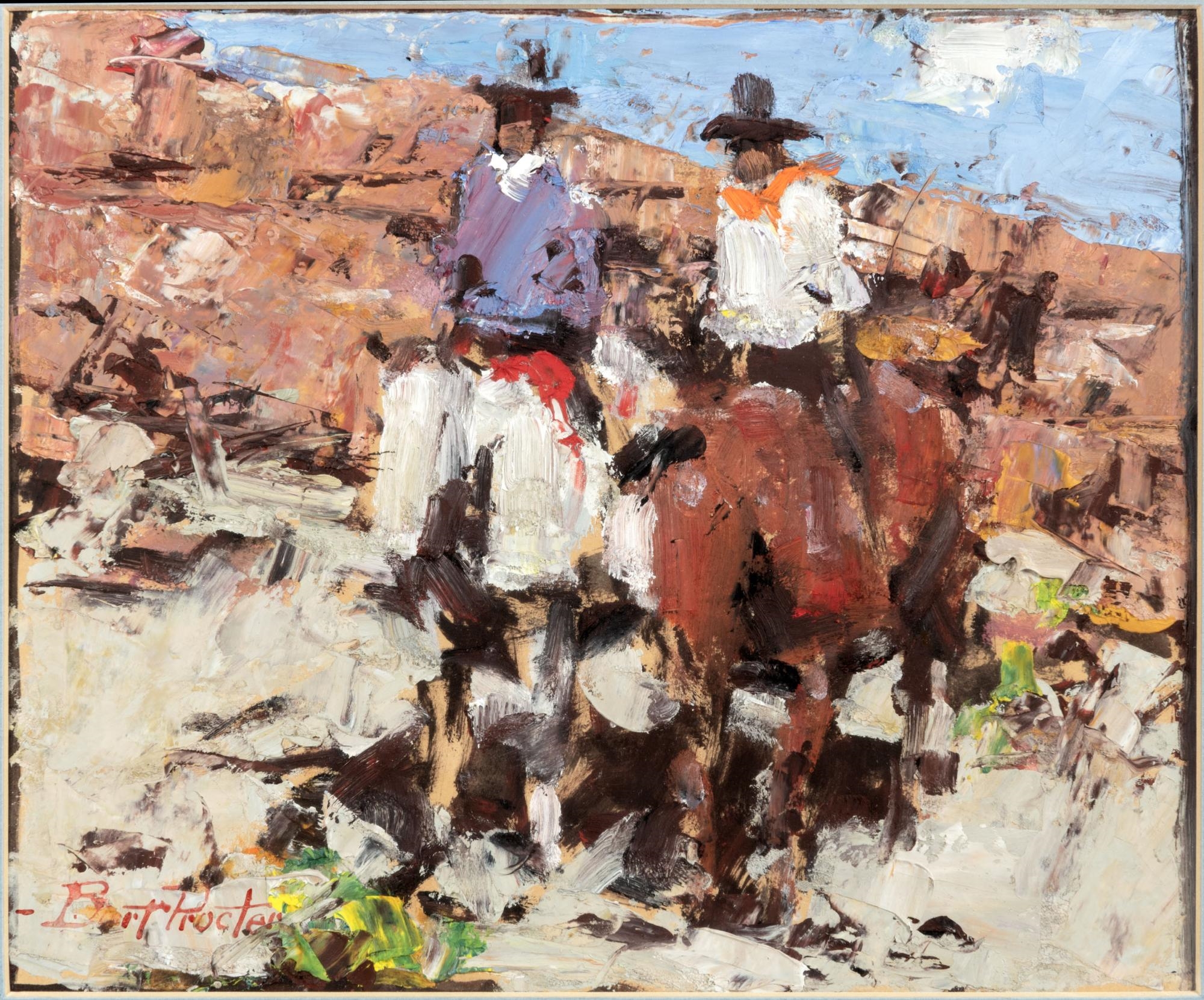 Burt Proctor | Two horseback riders in a desert landscape (1950 - 1980 ...