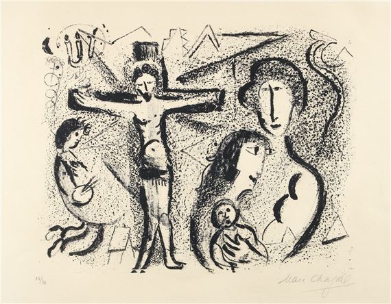 Marc Chagall | Christ With Family [Christ a la Famille] (1959) | MutualArt