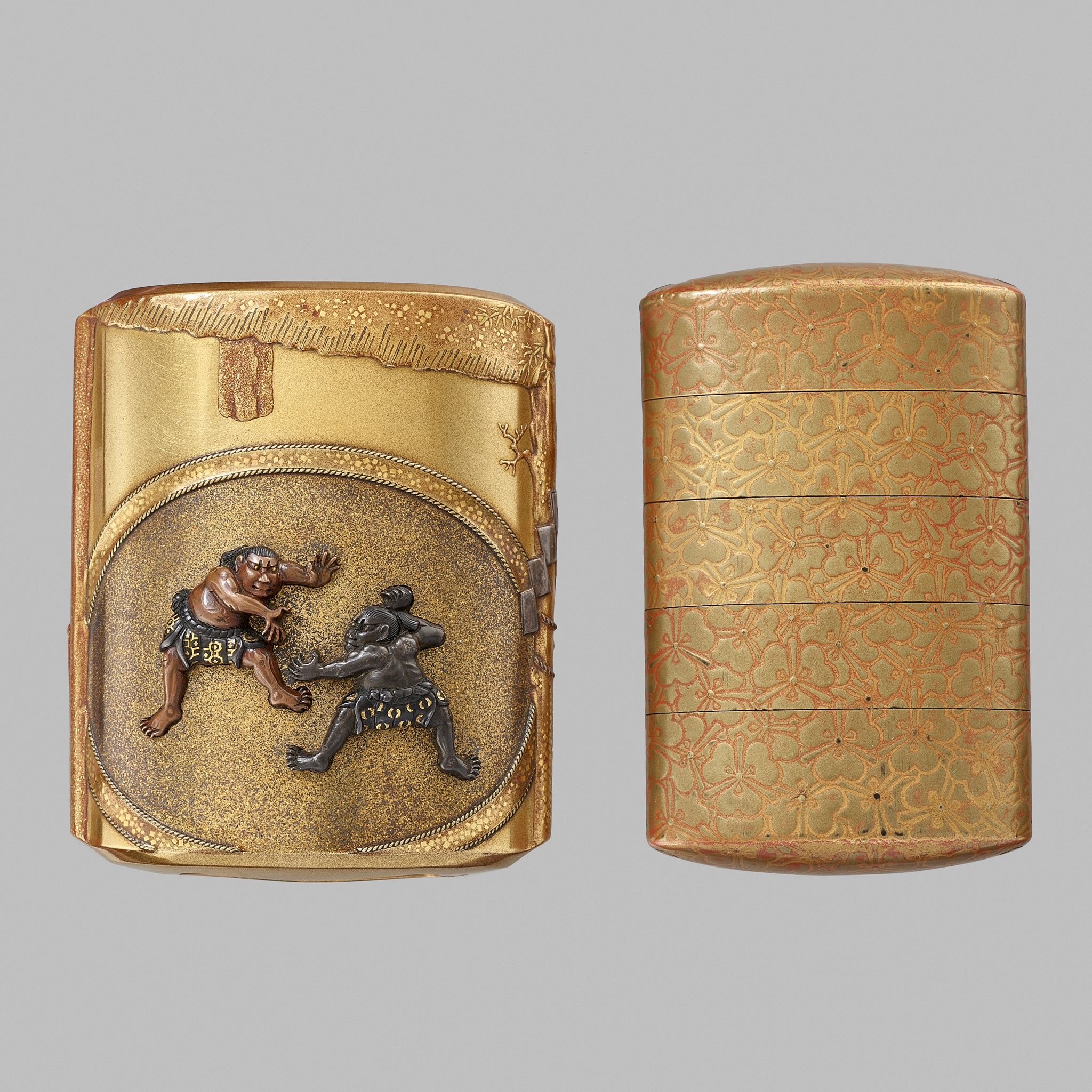 Japanese School, 19th Century | INRO DEPICTING SUMO WRESTLERS | MutualArt