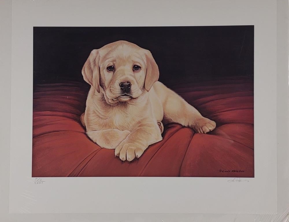 Louis Frisino | Louis Frisino Signed Numbered Lab Puppy Print | MutualArt