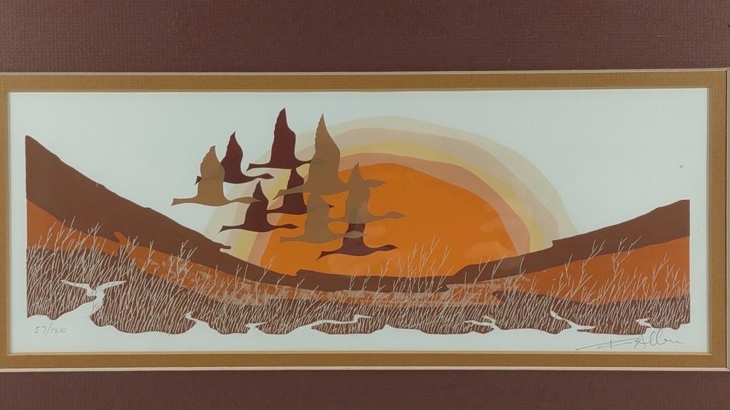 Frederick E. Allen | Frederick Allen Signed Flying Geese Print in Frame ...