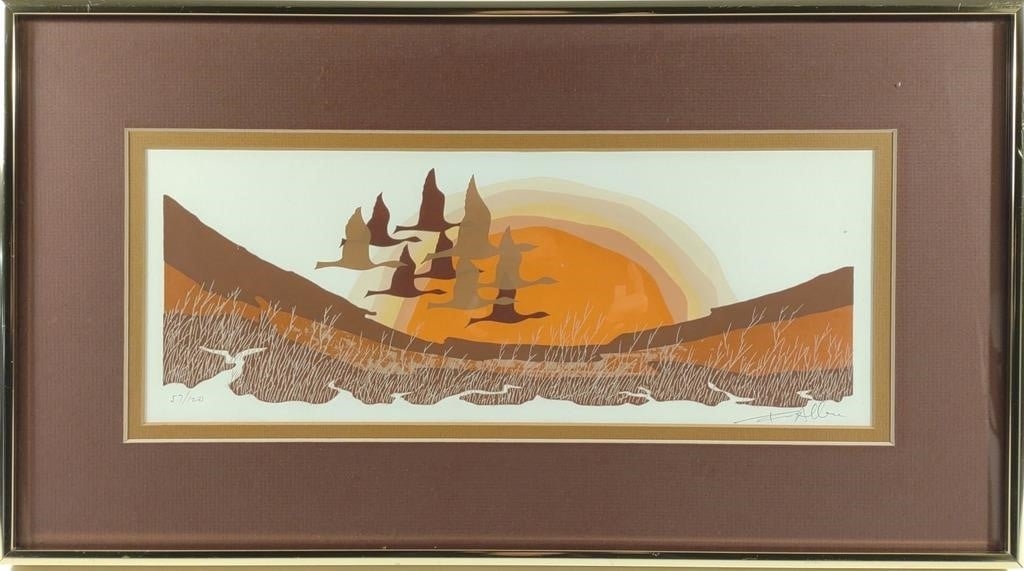 Frederick E. Allen | Frederick Allen Signed Flying Geese Print in Frame ...