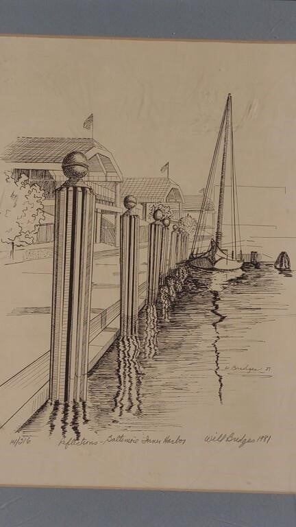 William Bridges | Will Bridges Signed Baltimore Inner Harbor Print ...