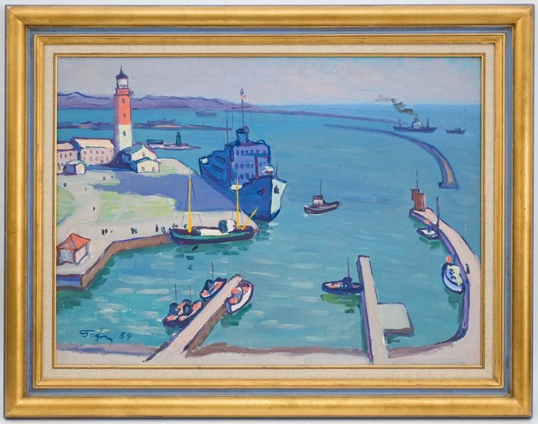 Ivan Ivanowvitch Godlevsky | Boats at the quay (1959) | MutualArt