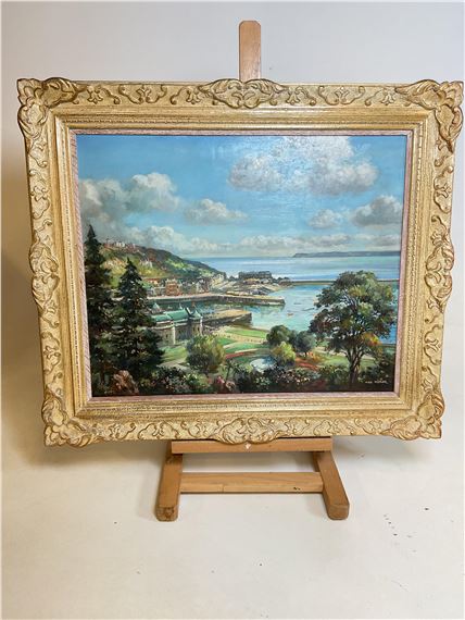 Max Hofler | view of Torquay with pavilion and harbour | MutualArt