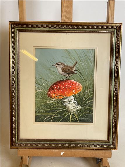 Ralph Waterhouse | study of a wren standing upon a toadstool | MutualArt