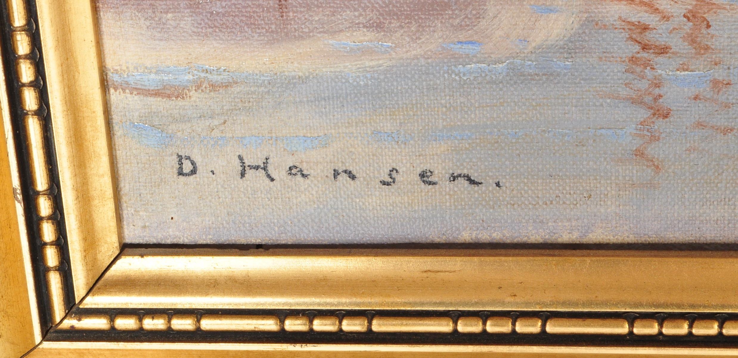 D. Hansen | winter landscape painting depicting a country cottage as ...