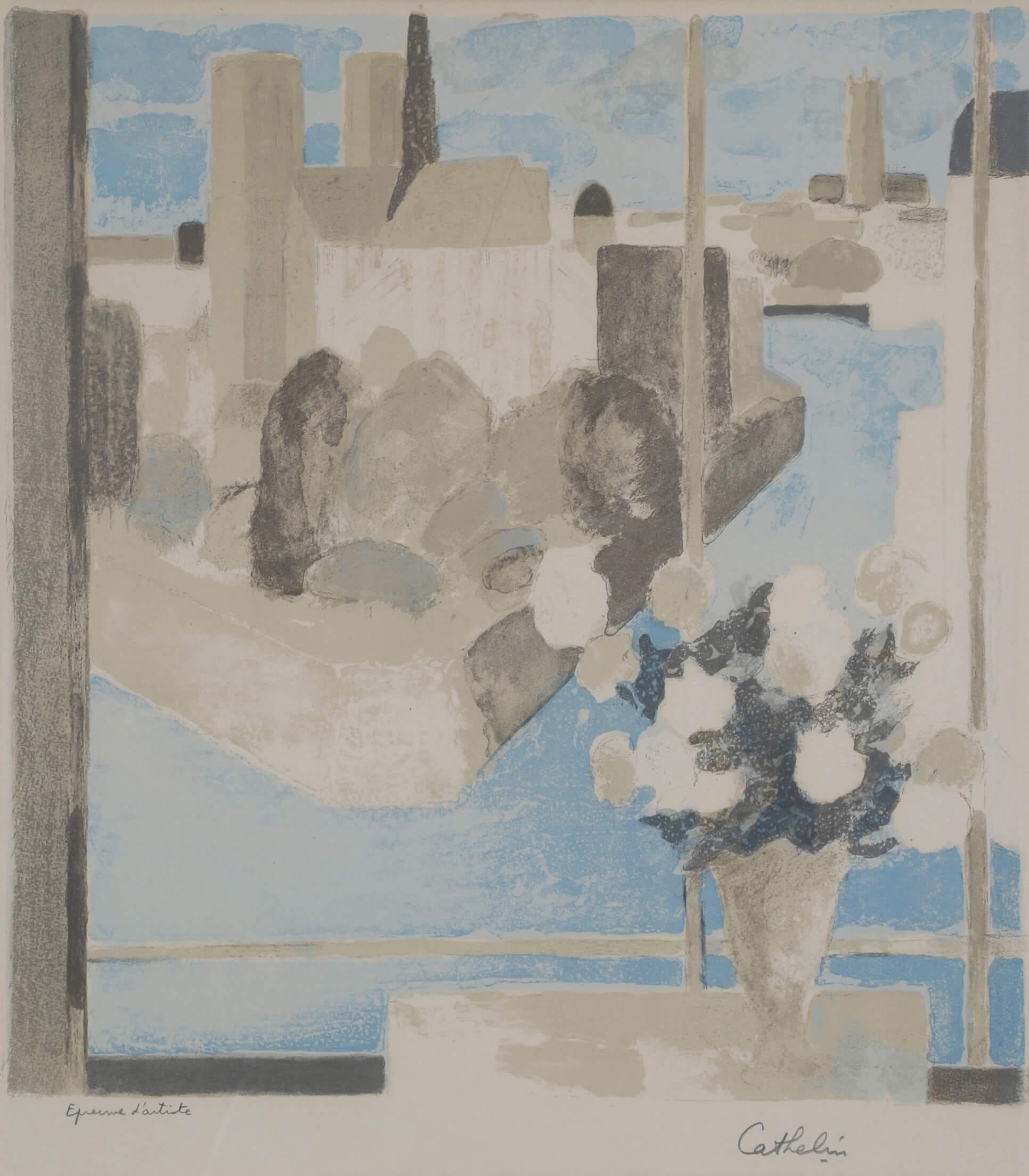 Bernard Cathelin | Vase dans la fenêtre, Femme à la fenêtre | MutualArt