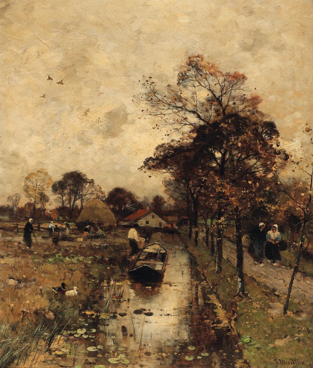 Ludwig Munthe | Autumnal landscape a the lower rhine | MutualArt