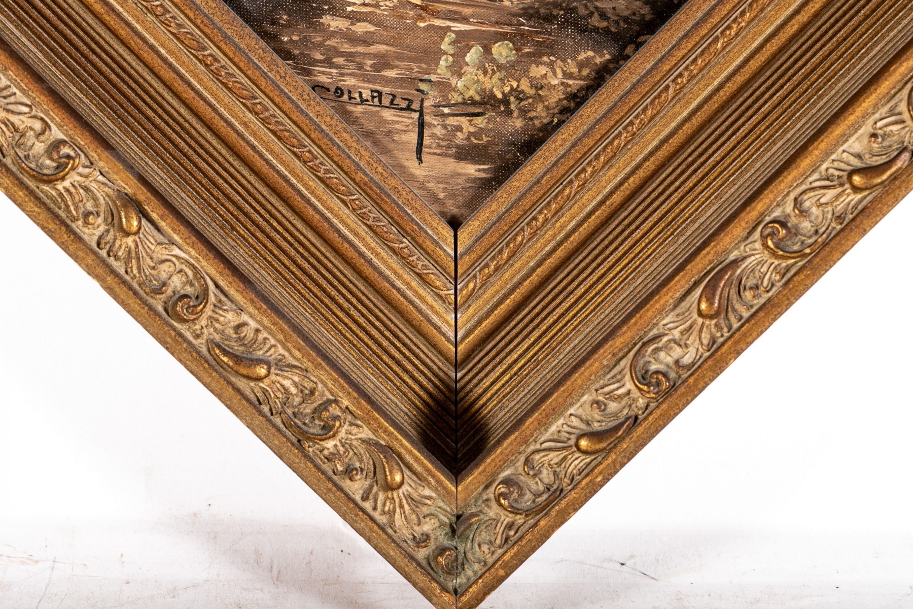 Joseph Collazzi | Depicting a white cottage with a red roof next to a ...