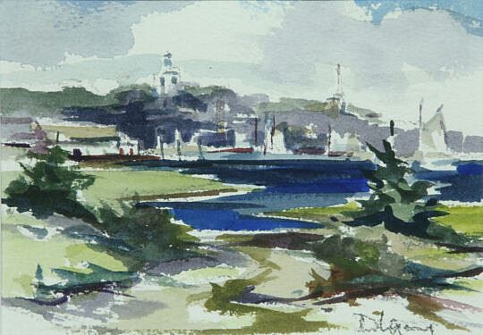 David Lazarus | View of Nantucket Town from the Creeks | MutualArt