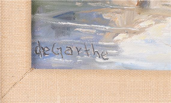 William Edward de Garthe | Drying Sails - Peggy's Cove (1957) | MutualArt