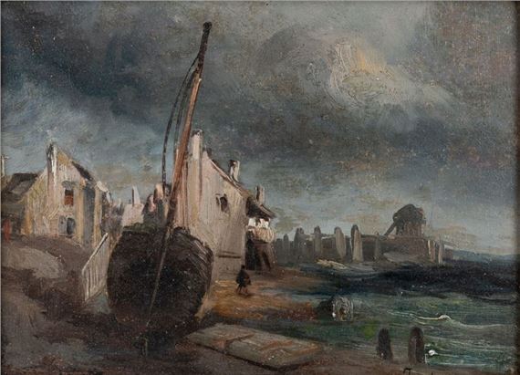 Eugène Isabey | Village by the Sea | MutualArt