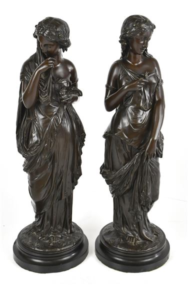 French School, 19th Century | A pair of late 19th century French bronze ...