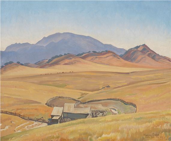 Maynard Dixon | Chollas Against the Mountains (1944) | MutualArt