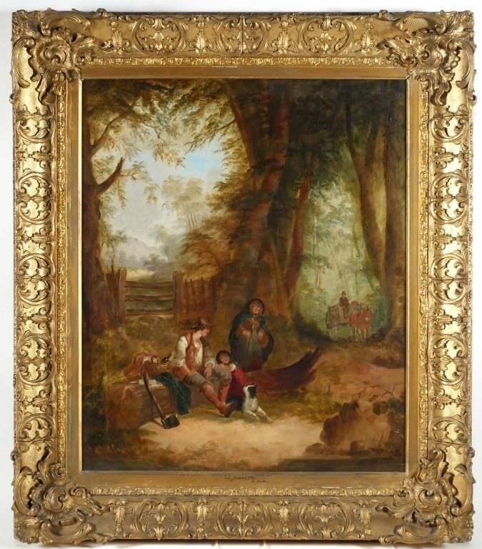 William Shayer Sr. | A family on a picnic in a forest | MutualArt