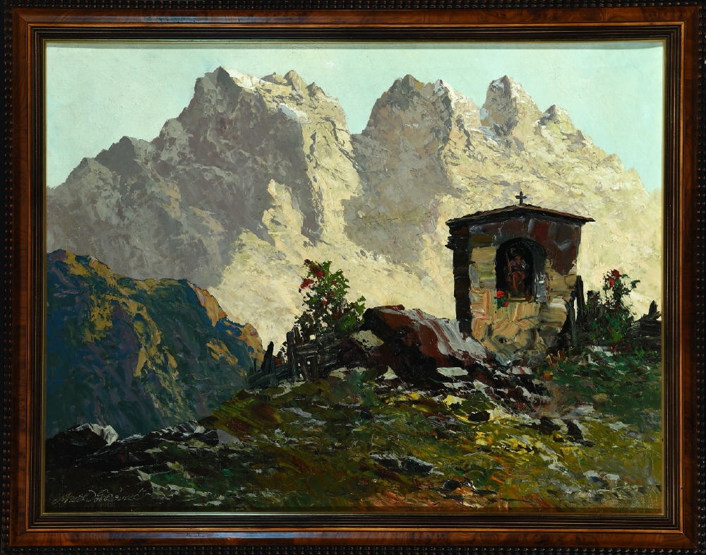 Georg Arnold-Graboné | Hochgebirgslandschaft mit Marterl | MutualArt